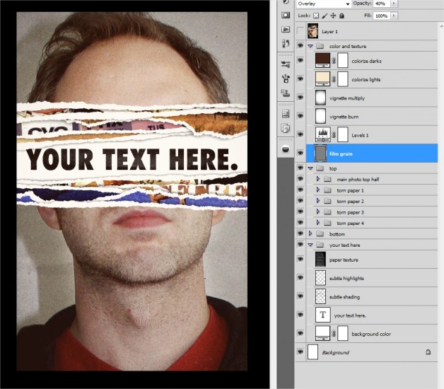 Create a Torn Paper Effect like Eternal Sunshine Movie Poster